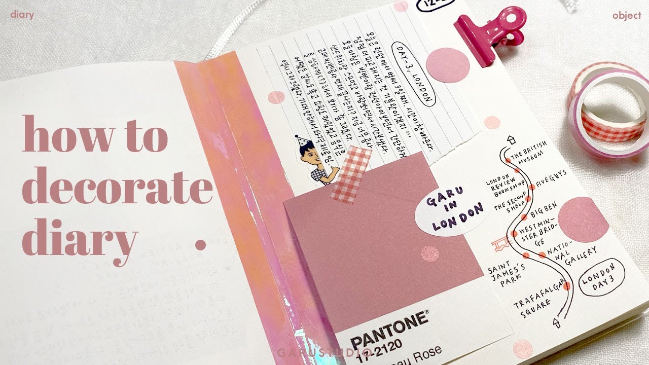 [다이어리꾸미기] 다꾸 초보를 위한 다꾸꿀팁! | how to decorate diary | 가루스튜디오 - YouTube