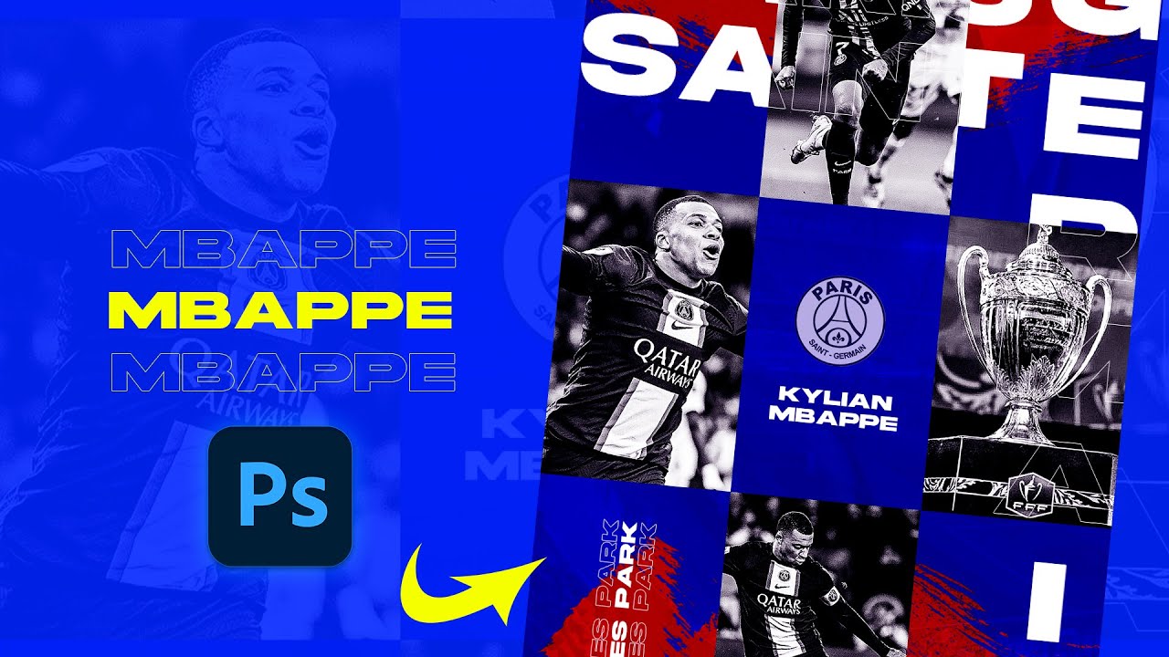 How to make a Kylian Mbappe football poster! - Abstract Football Poster ...