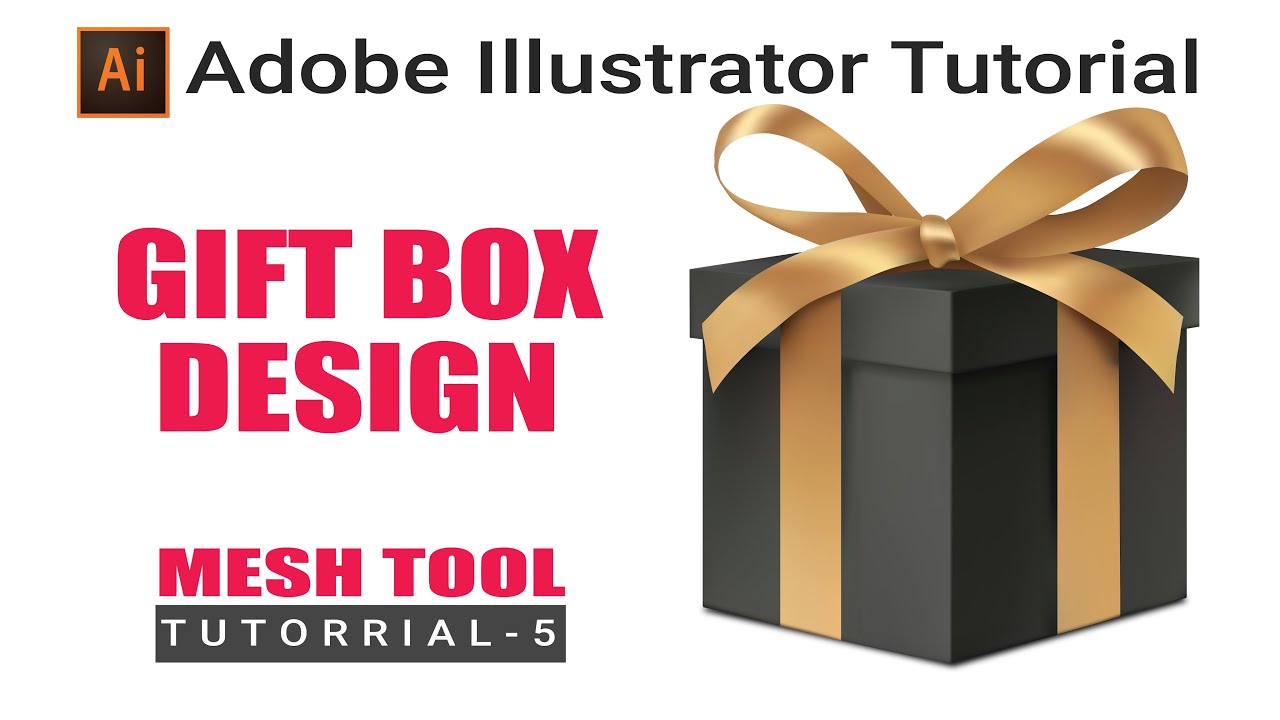 Gift Box Design in Adobe illustrator | Mesh tool-5 | After Design - YouTube