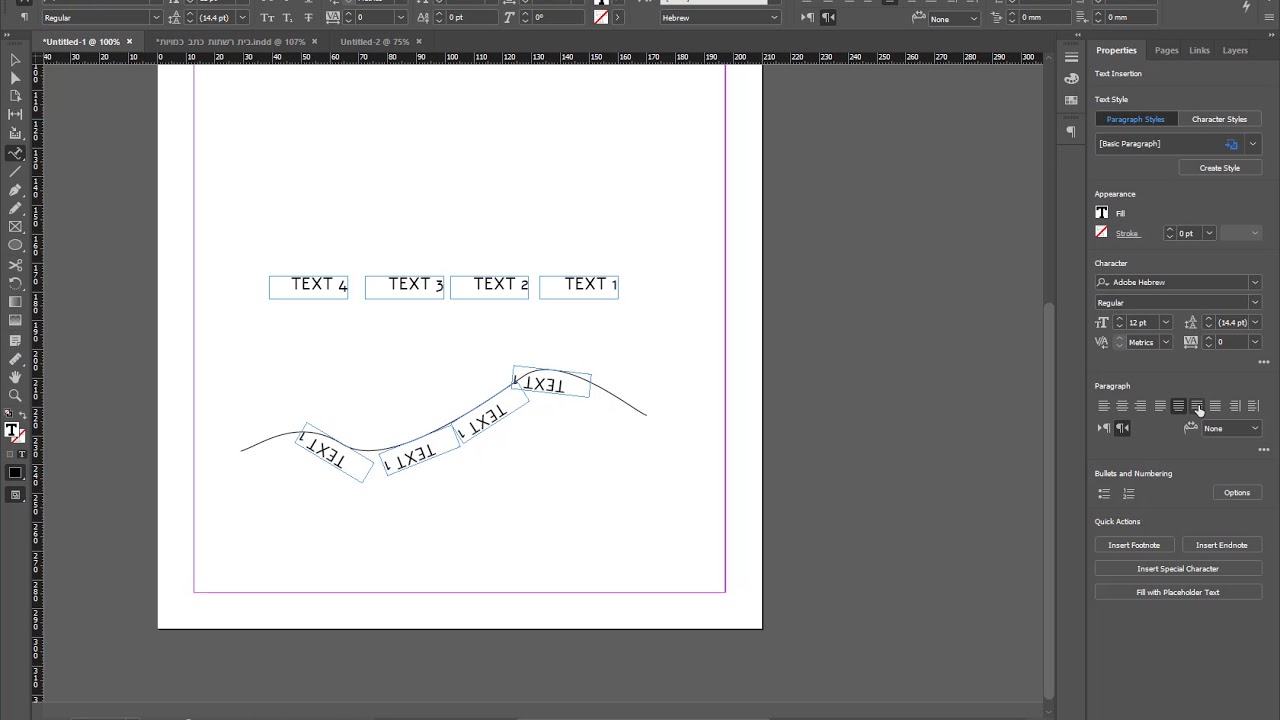 indesign trying to spread text 1 - YouTube