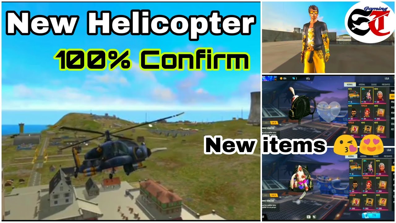 Helicopter in free fire 100% confirm and new gun skin Orr bag skin with ...
