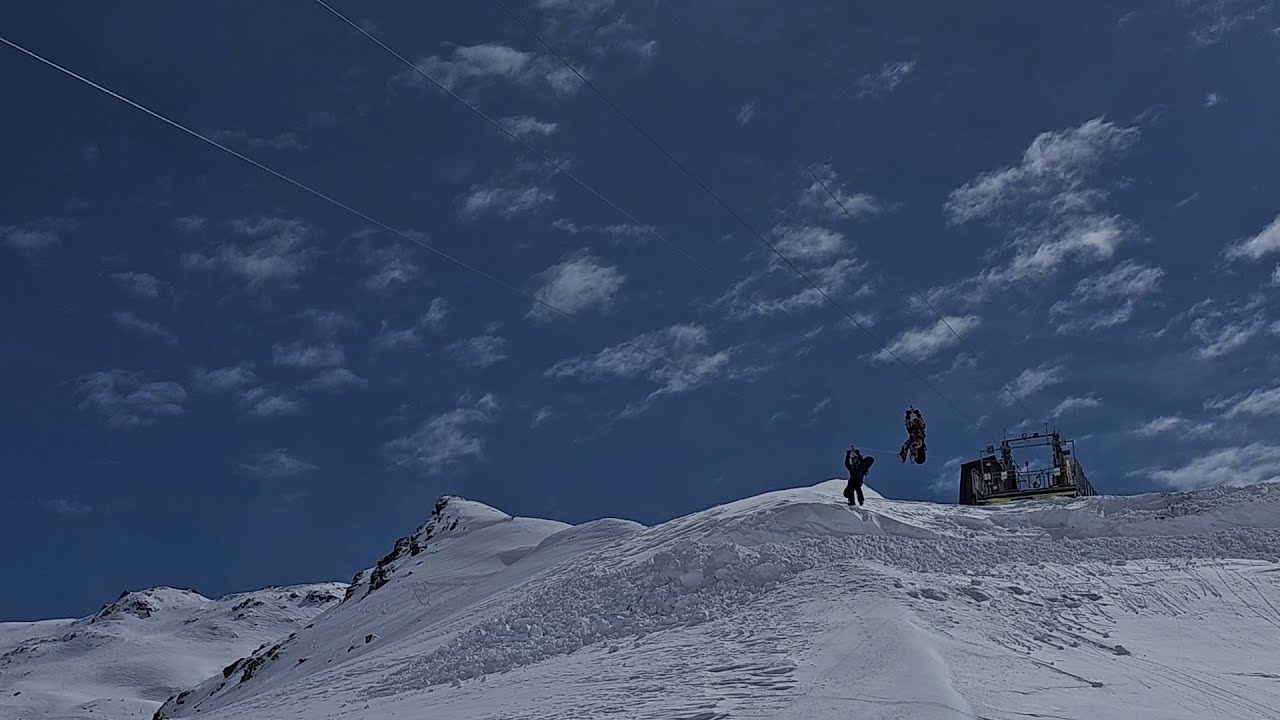 Val Thorens , French Alpes - tyrolean traverse - YouTube