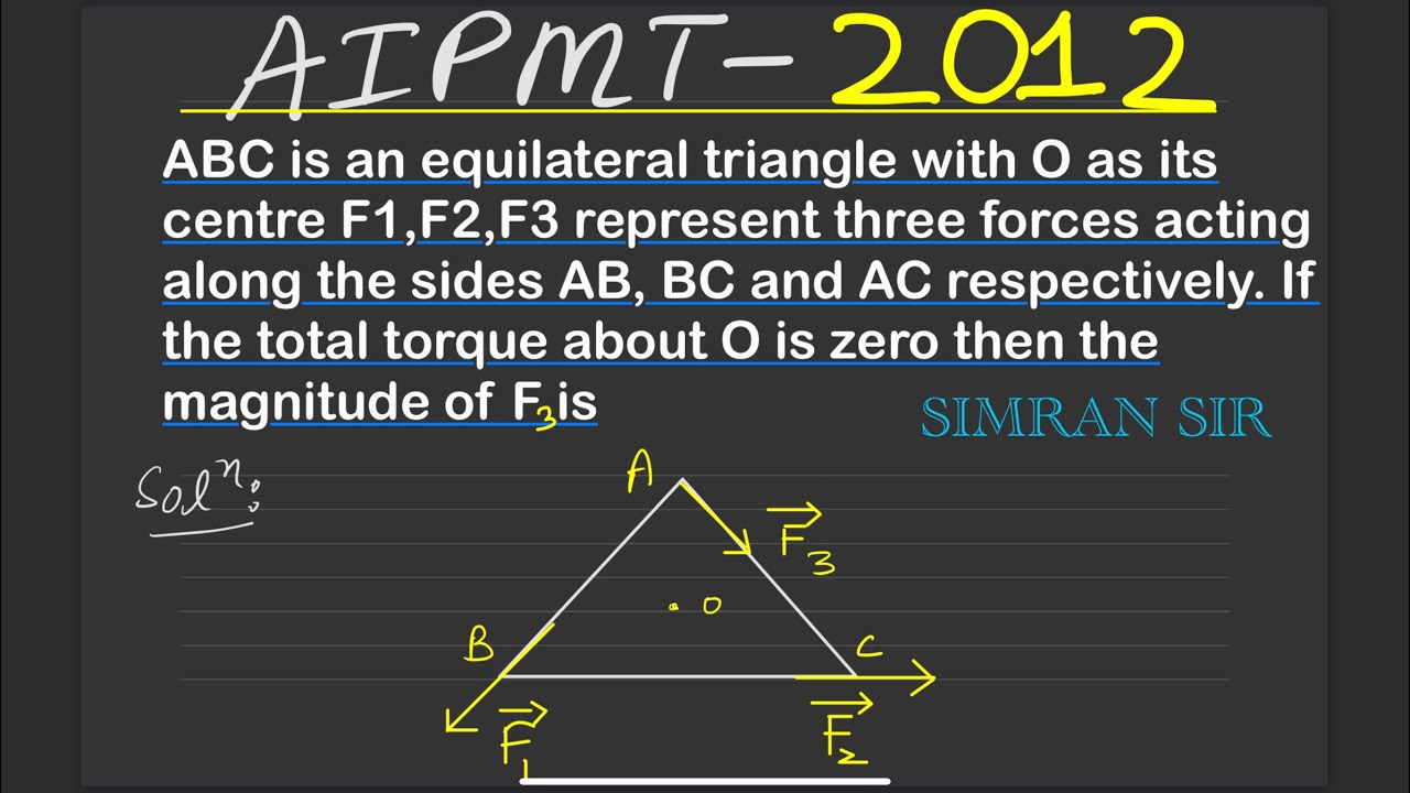 ABC is an equilateral triangle with O as its centre F1,F2,F3 represent ...