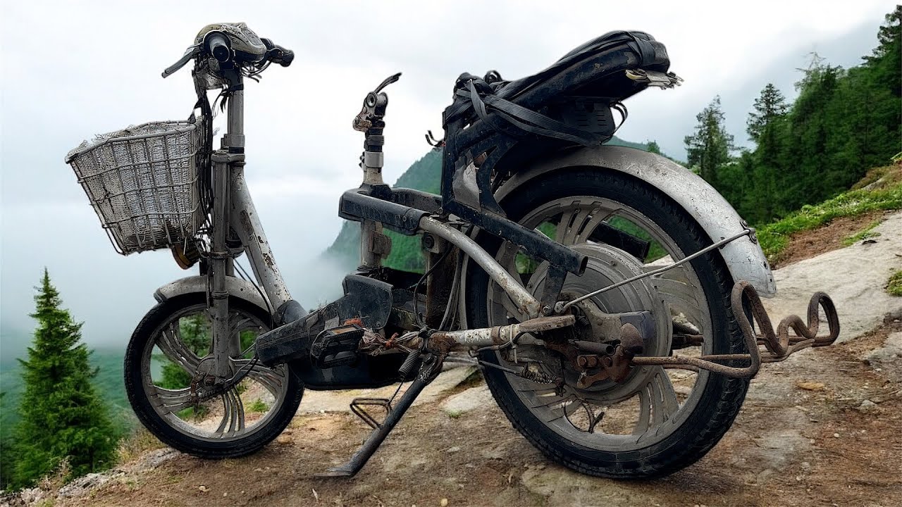 Turn A Badly Damaged Electric Bike Picked Up From A Junkyard Into A ...