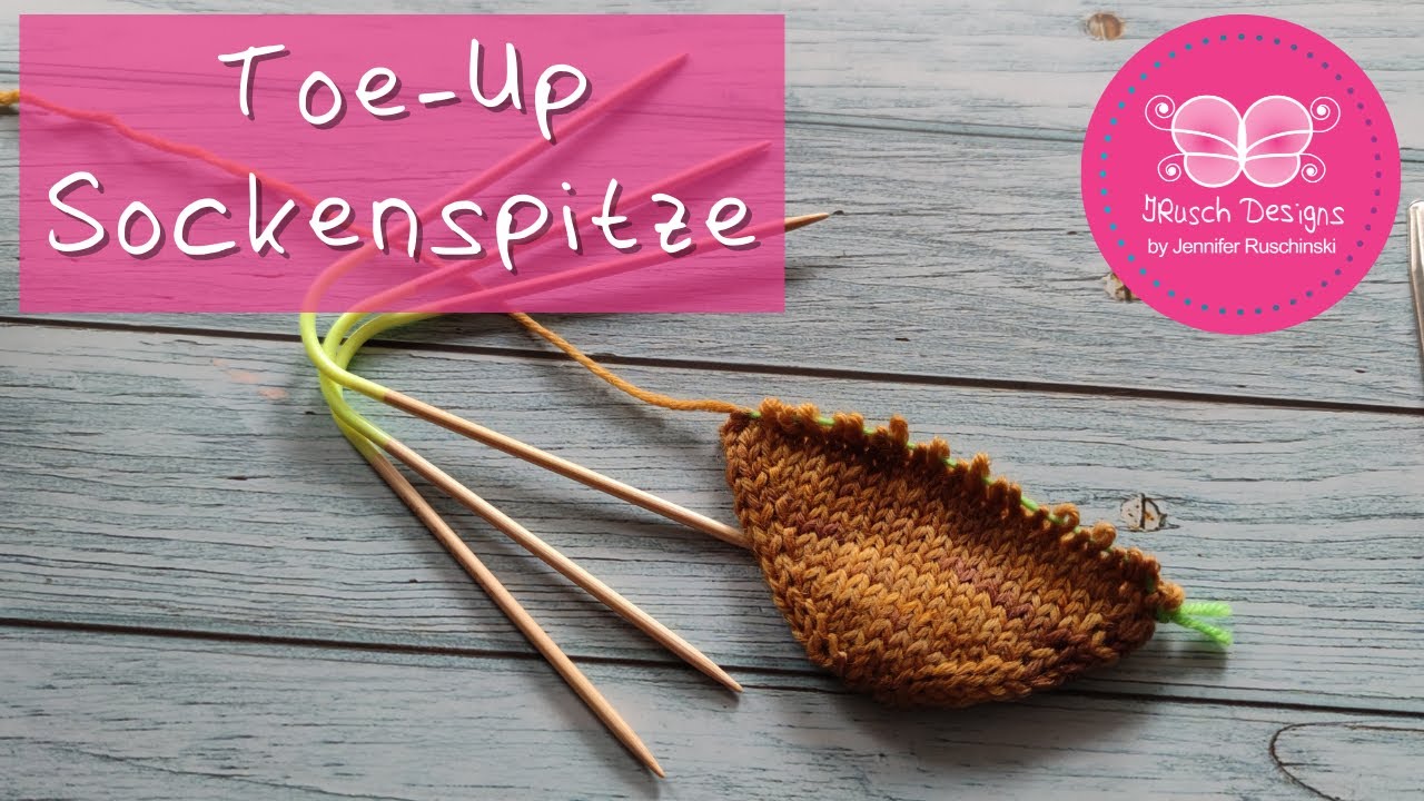 Toe-Up Sockenspitze stricken - YouTube