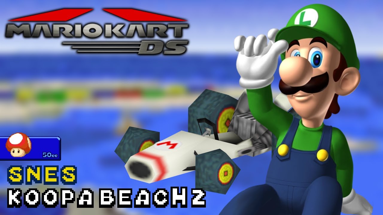 Mario Kart DS - 50cc - Luigi - B Dasher - SNES Koopa Beach 2 | Ep. 1177 ...