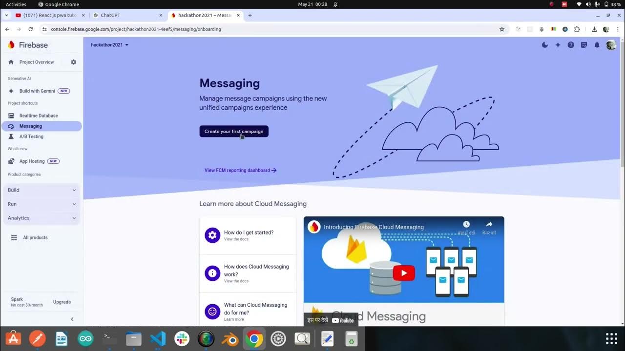 React-js_Firebase push notification front end || Push Notification Node.js Backend Api#firebase# ...