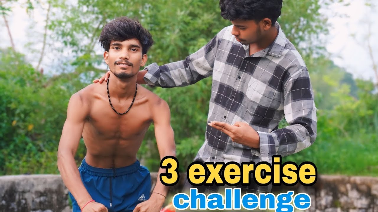 bodybuilder vs coman men 💪 exercise challenge // 3 exercise challenge 🏋 ...
