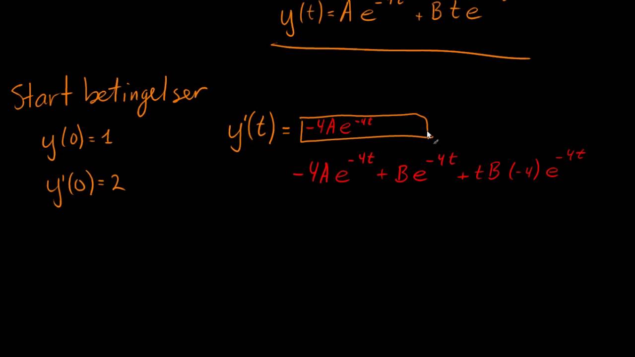 Anden ordens differentialligning med konstante koefficienter - YouTube