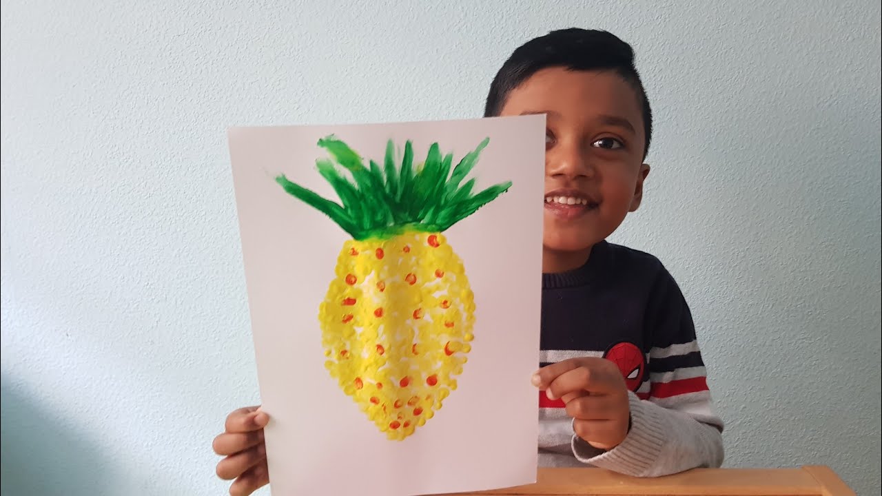 Finger Painting for Kids / kids Art Pineapple/ kids painting Activities ...