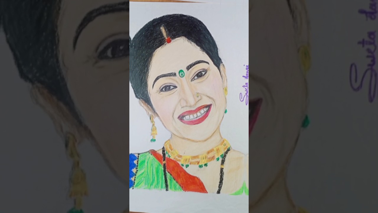 drawing Daya bhabhi #shorts #daya #dayaben #tmkoc #garba #garbadance # ...