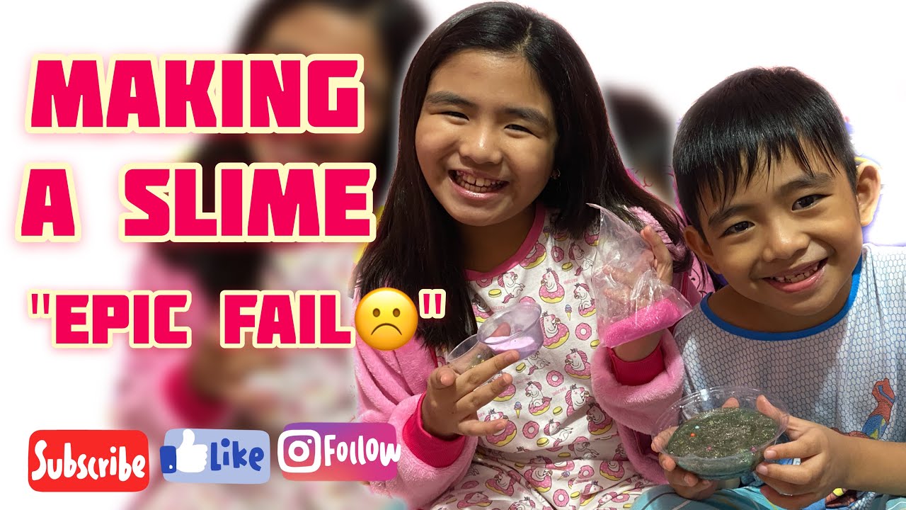 Making our first slime "epic fail😂" - YouTube
