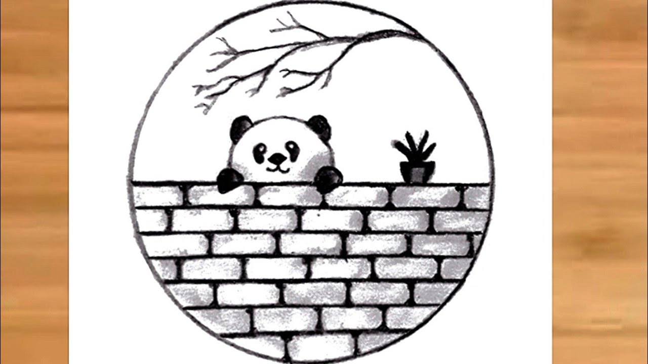 Easy circle drawing😃 Panda drawings😊 Circle drawing😍 easy circle ...