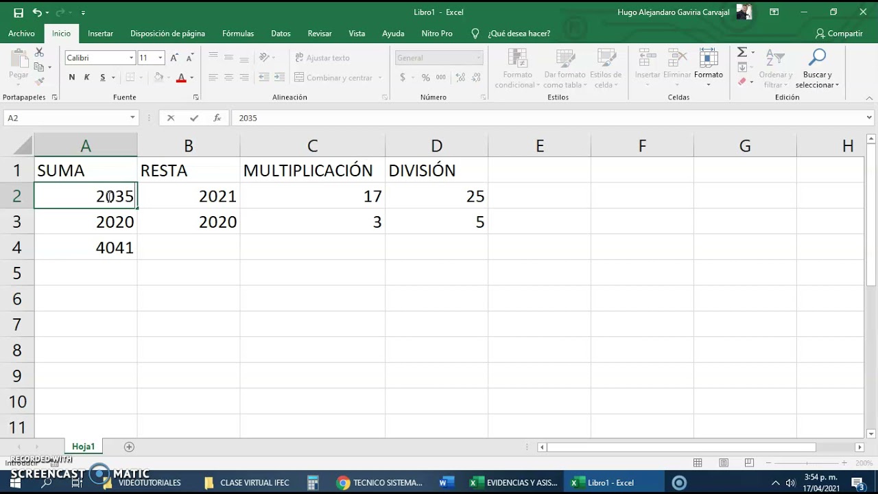OPERACIONES BÁSICAS EN EXCEL - YouTube