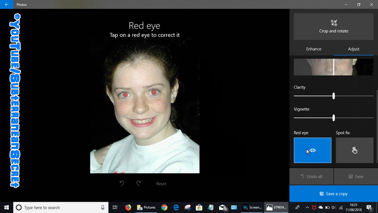 How to Remove Redeye from a Digital Image Using Windows 10 - YouTube