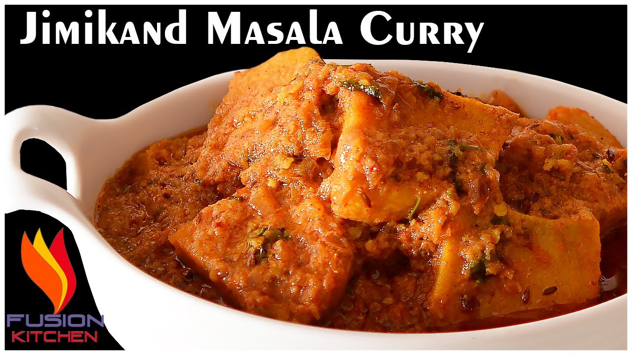 How To Make Jimikand,Easy Yam Masala Curry,Jimikand Curry,Suran Masala ...