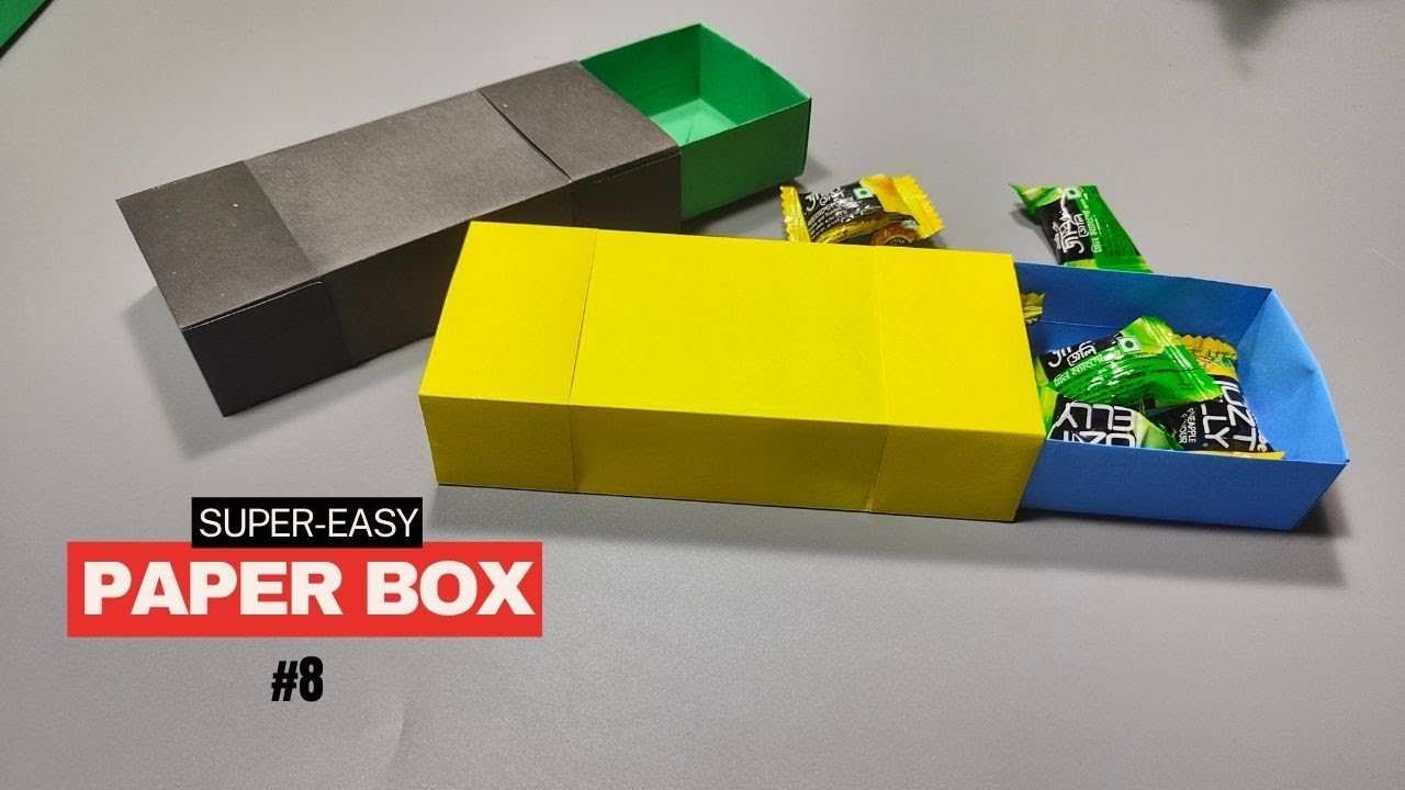 EASY PAPER BOX#8 : SLIDING PAPER GIFT BOX, ORIGAMI - YouTube