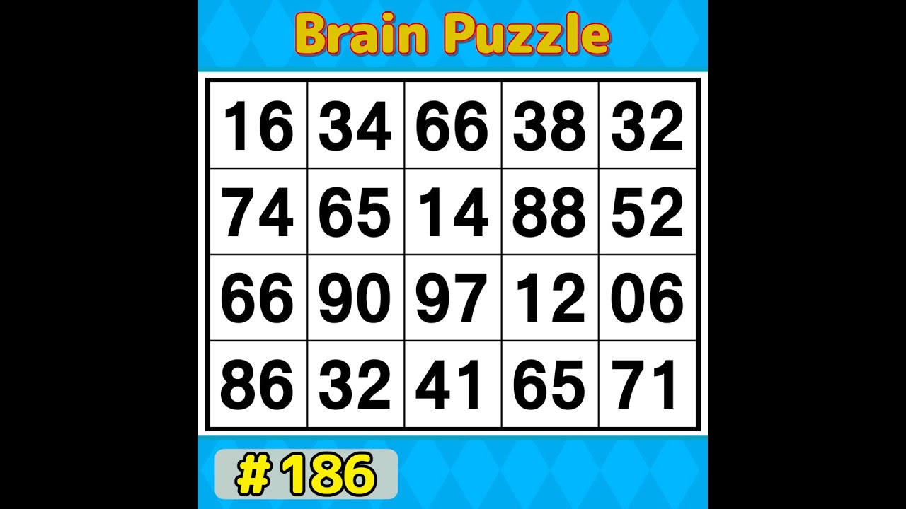 【Number Search】 Only Genius Find Them All. 《Brain training》 #186 - YouTube