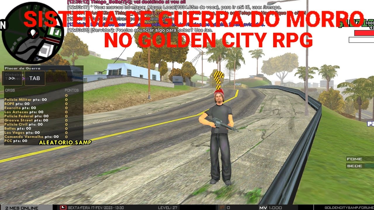 SISTEMA DE GUERRA DO MORRO RPG NO SERVIDOR GOLDEN CITY RPG GTA SAMP GTA ...