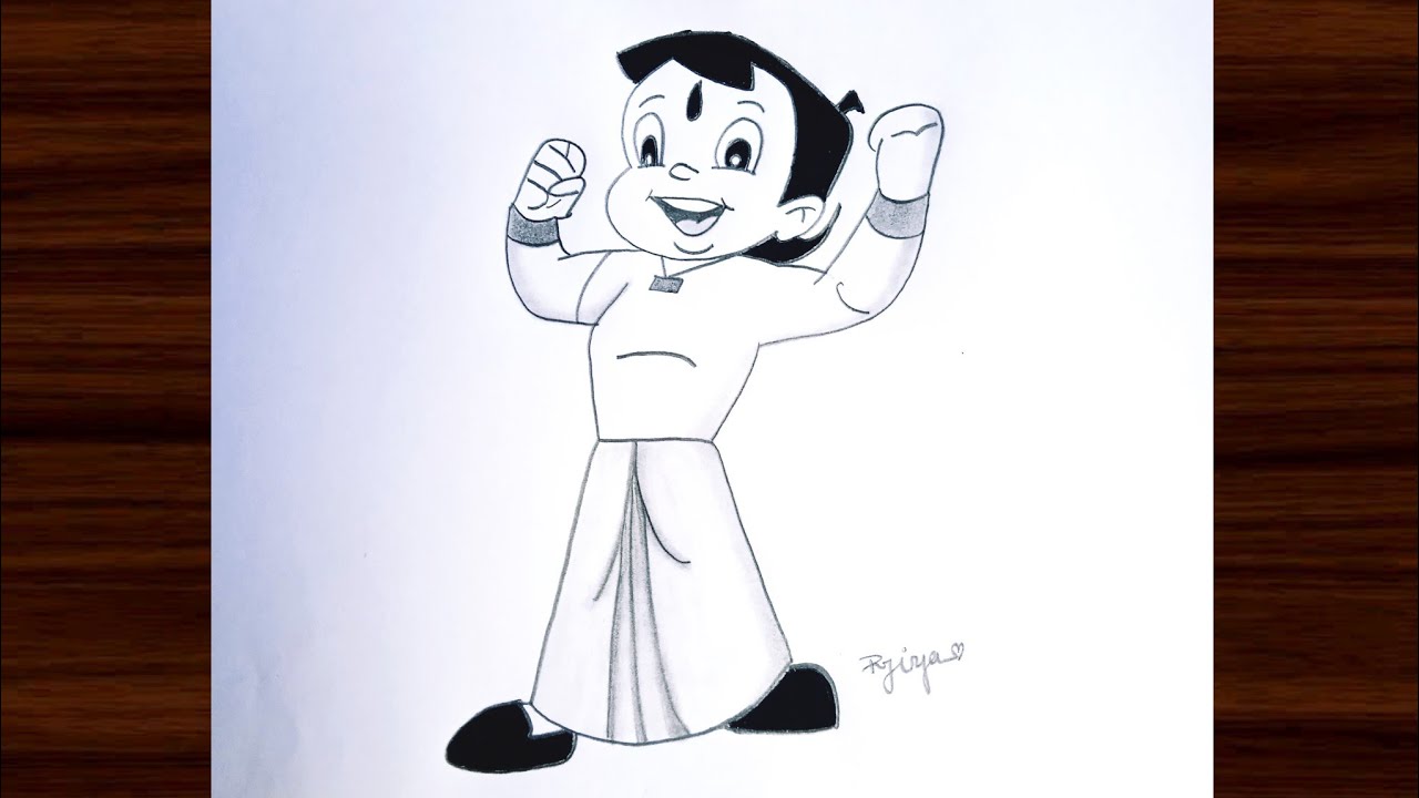 How to draw Chota Bheem || chota bheem easy pencil drawing || छोटा भीम ...