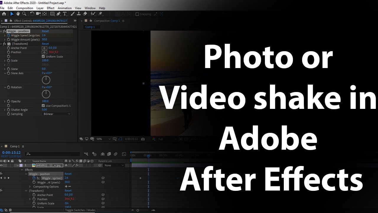 How to make photo or video shake in Adobe After Effects Tutorial - YouTube