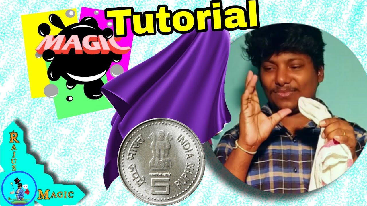 Magic tutorial - kerchief disappear coin magic by Rajus Magic - YouTube