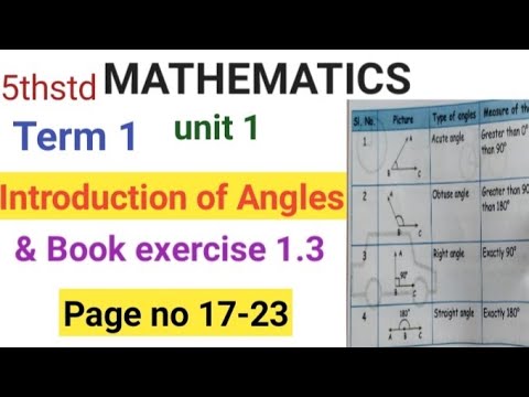 5th std Maths| Term 1 Unit-1| Introduction of Angles| Book exercise 1.3 ...
