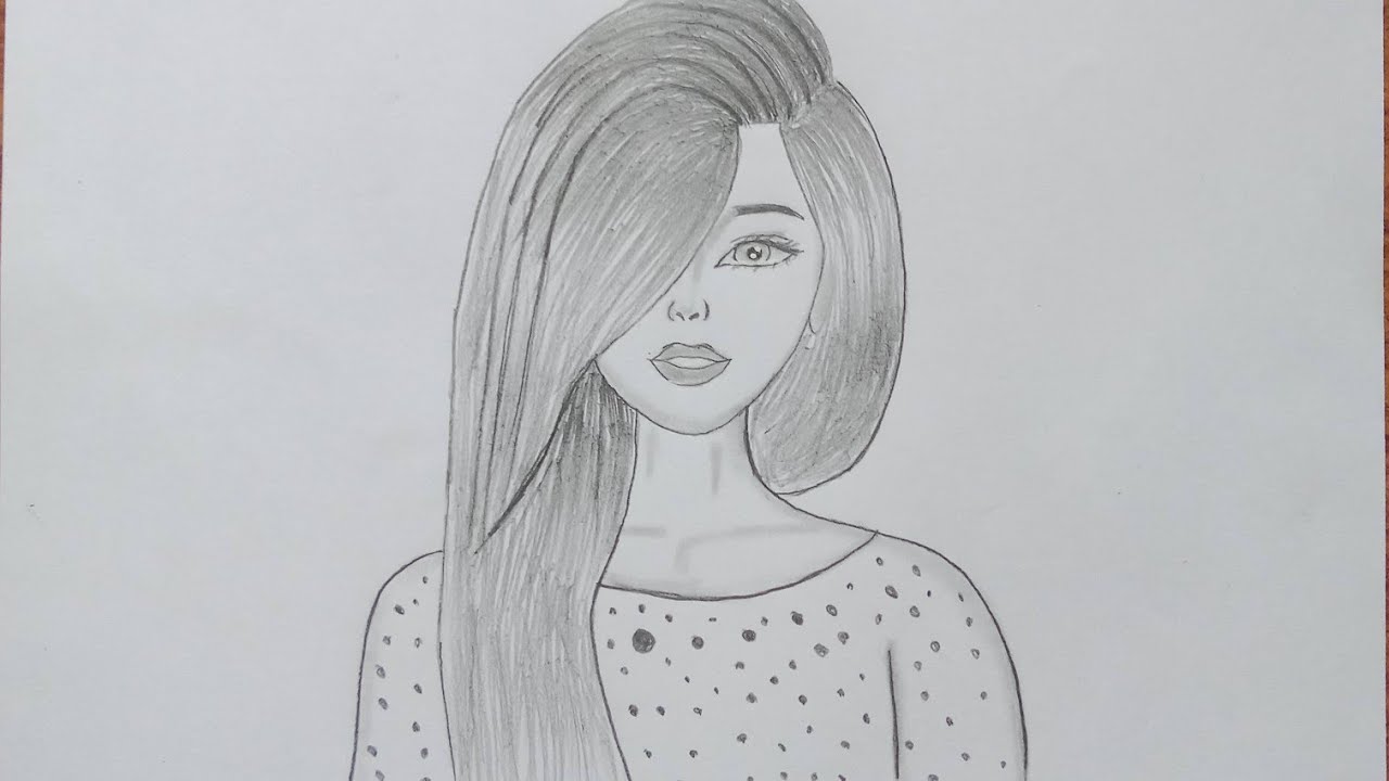 A girl with beautiful hair | step by step - how to draw a girl ...