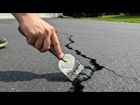 Repair Asphalt Cracks Yourself: Easy DIY Tutorial - YouTube
