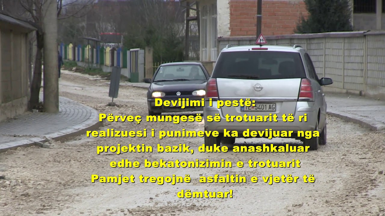 Devijimi i punimeve nga projekti baze ne rrugen e Strimnices - YouTube