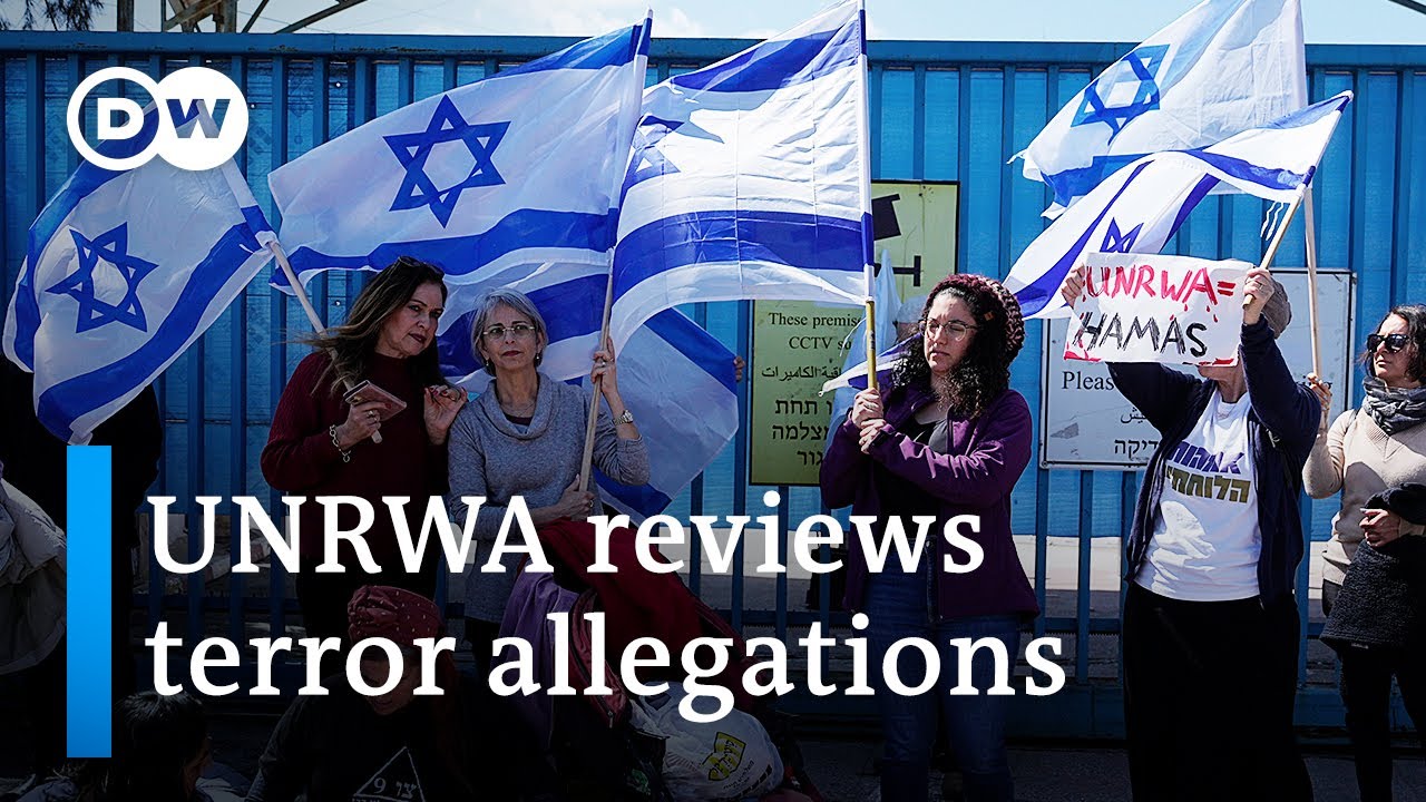 Israeli activists stage protest at UNRWA offices | DW News - YouTube