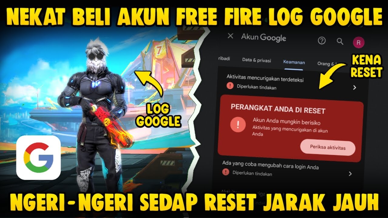 NEKAT BELI AKUN FREE FIRE LOG GOOGLE !! REVIEW AKUN FREE FIRE SULTAN ...