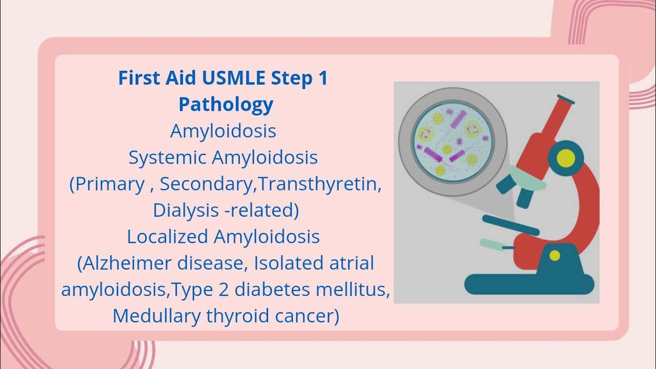 Pathology(part 7)(Amyloidosis and it's types) from First Aid USMLE ...