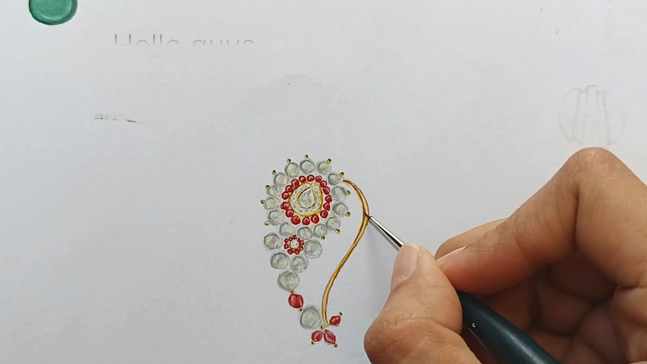 How To Draw Maharastraian Nath Illustration | Gold Nath Illustration ...