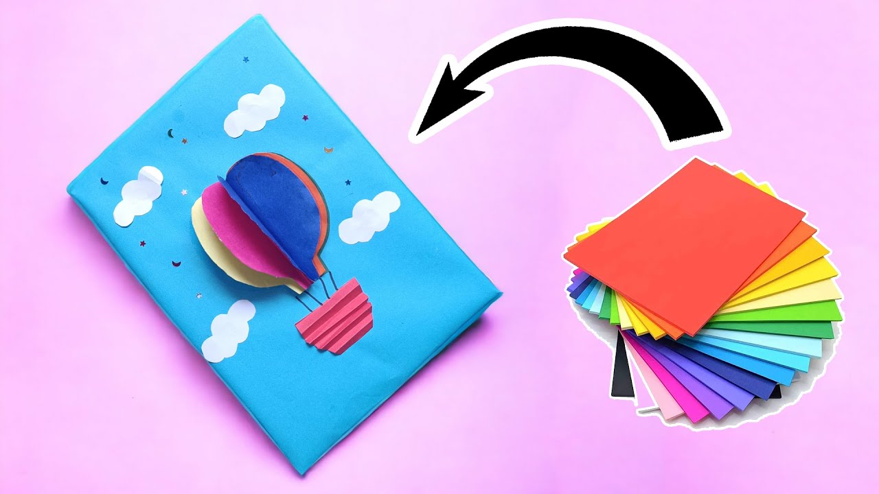 DIY Paper Gift Idea Balloon Envelope School Project Kids Art Home Decor ...
