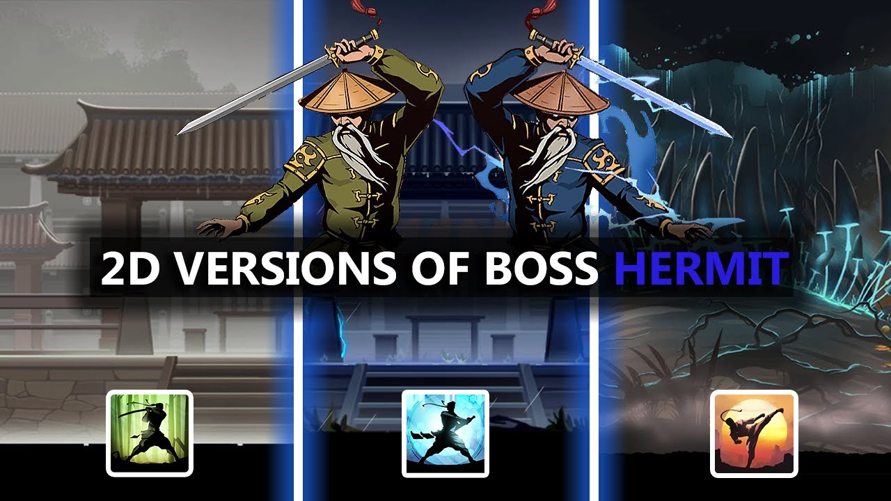 Every 2D Shadow Fight on Boss Hermit - YouTube