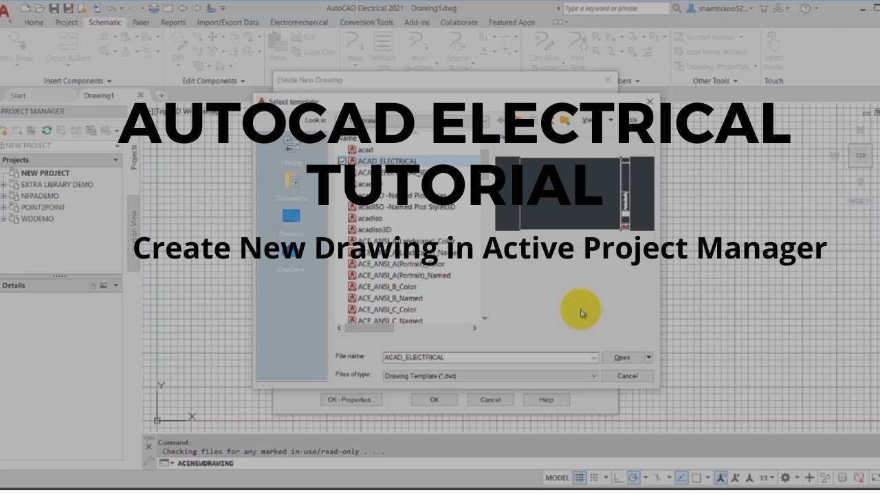 Create New Drawing in Active Project Manager | AutoCAD Electrical ...