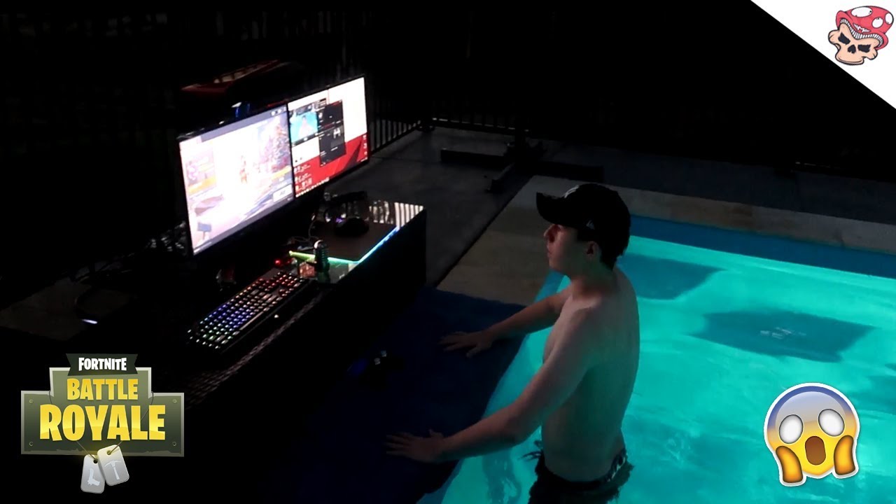 PLAYING FORTNITE IN MY NEW SWIMMING POOL! - YouTube