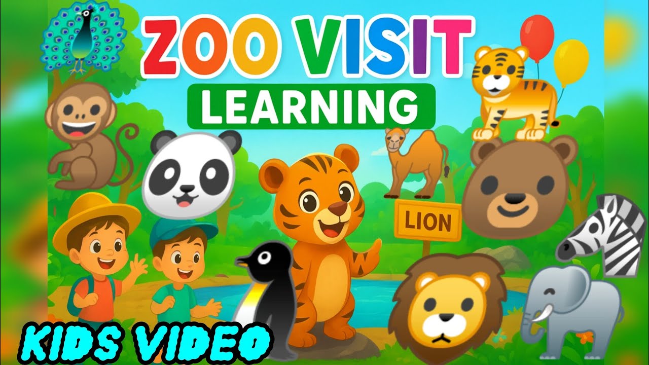 🦁 Zoo Visit Learning for Kids | Meet the Lion & Friends | Belajar di ...