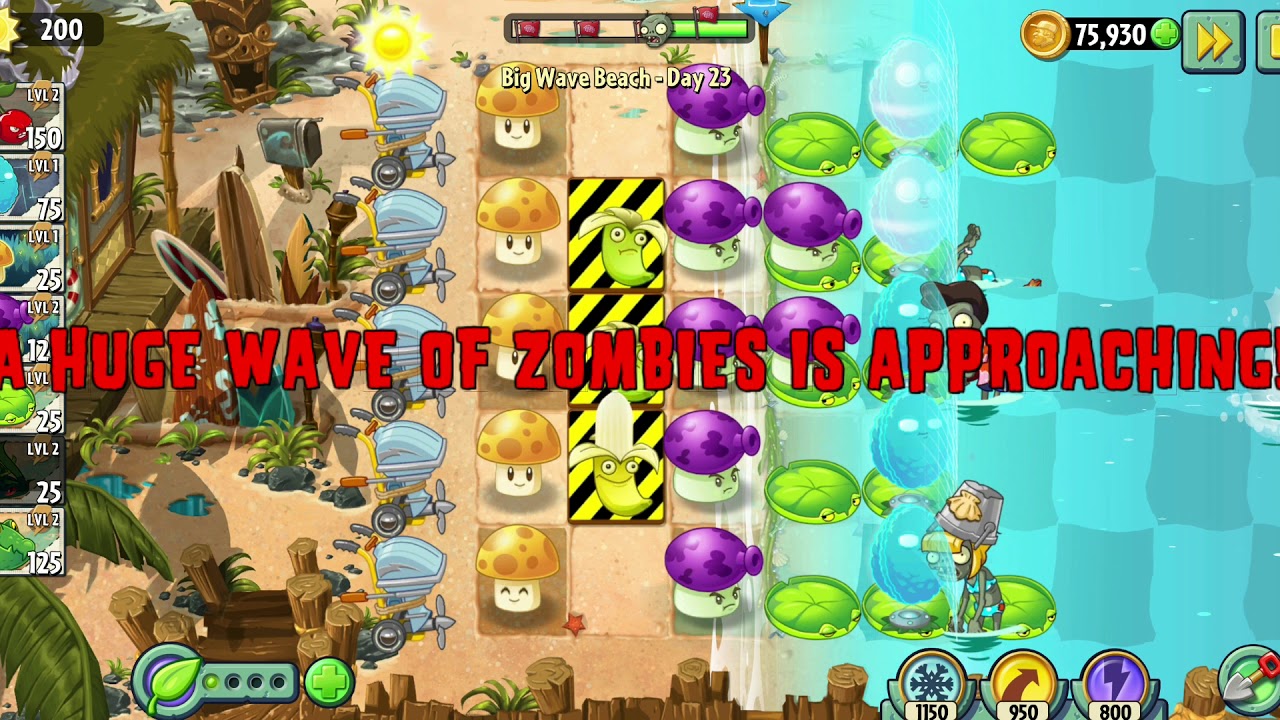PvZ 2 - Big Wave Beach Day 23 - YouTube