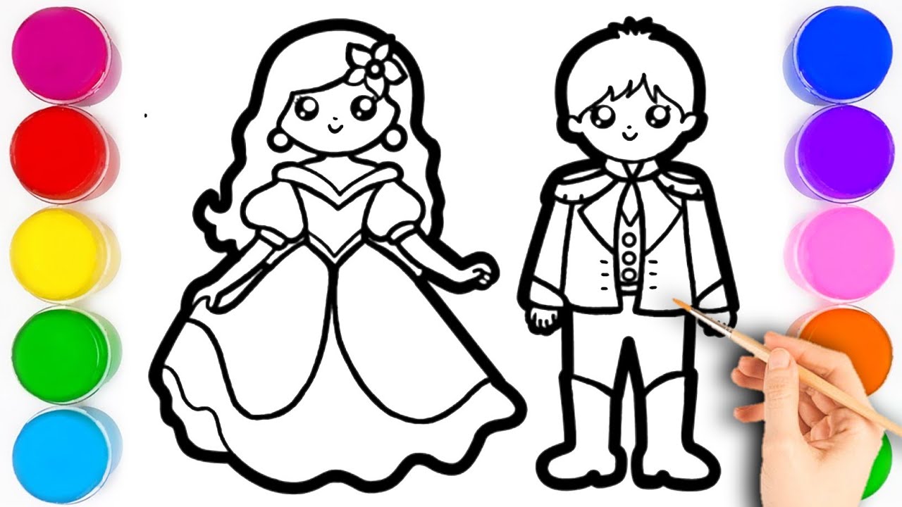 Bride and Groom Drawing, Painting & Coloring For Kids and Toddlers ...