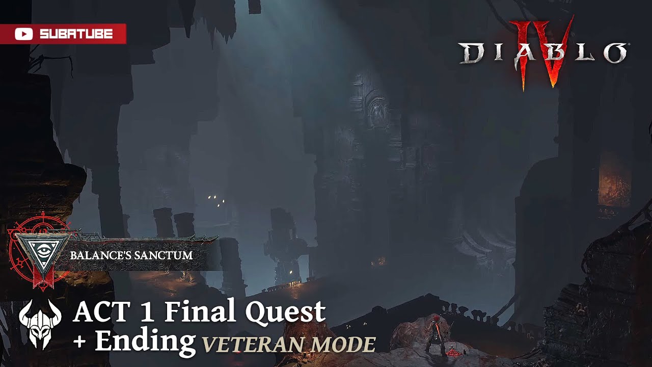 Diablo 4 ACT 1 Final Quest Descent & Ending (Barbarian) Veteran Mode ...