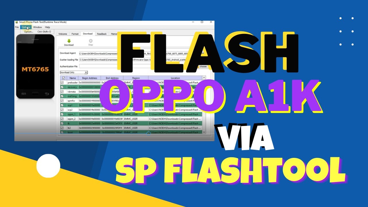 Flash Oppo A1k Via Sp Flashtool - YouTube