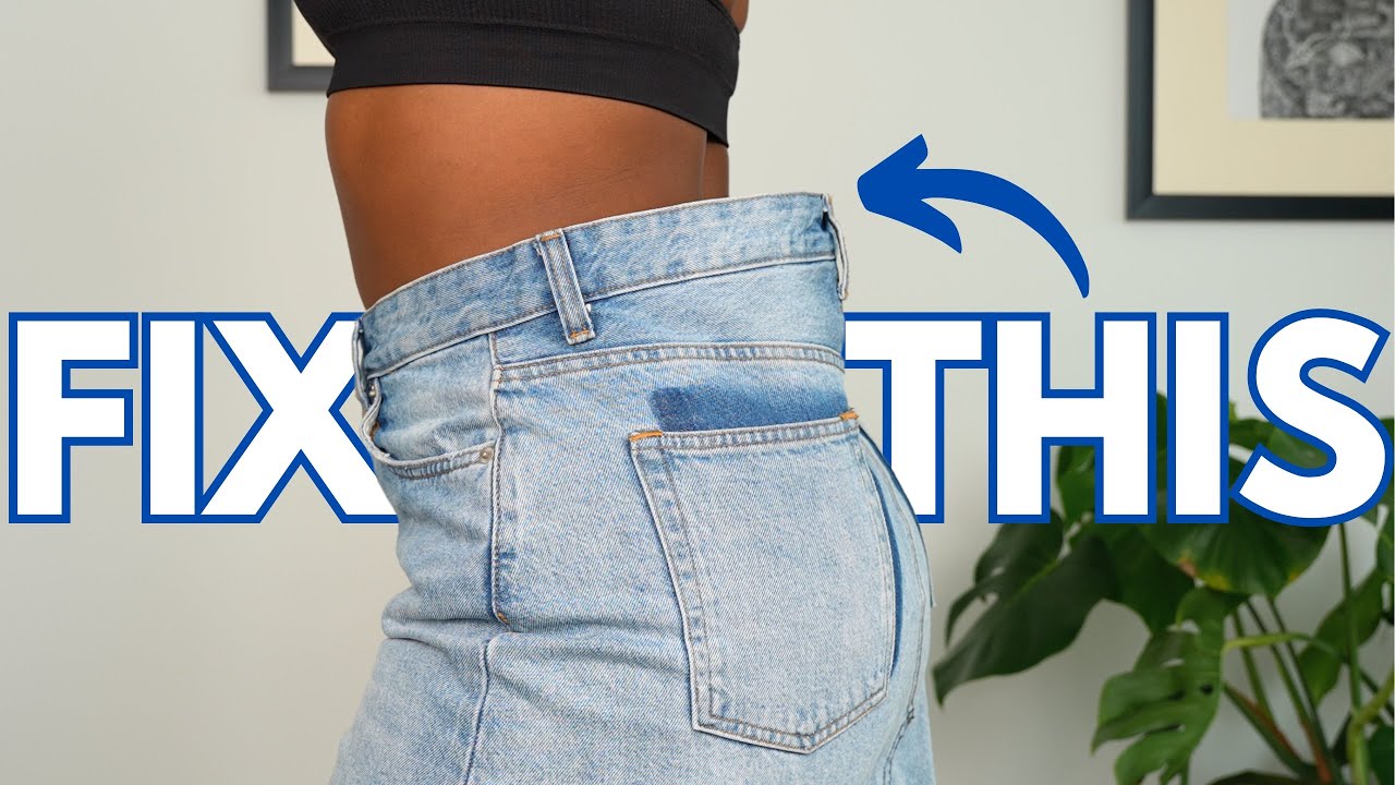 Super EASY FIX for a Waist Gap in Jeans! - YouTube