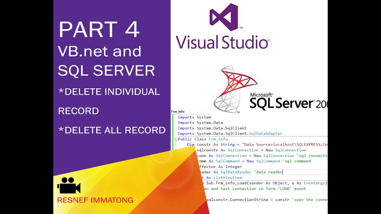 VB.net and SQL Server Delete selected record and all record with warning message. Part 4 - YouTube