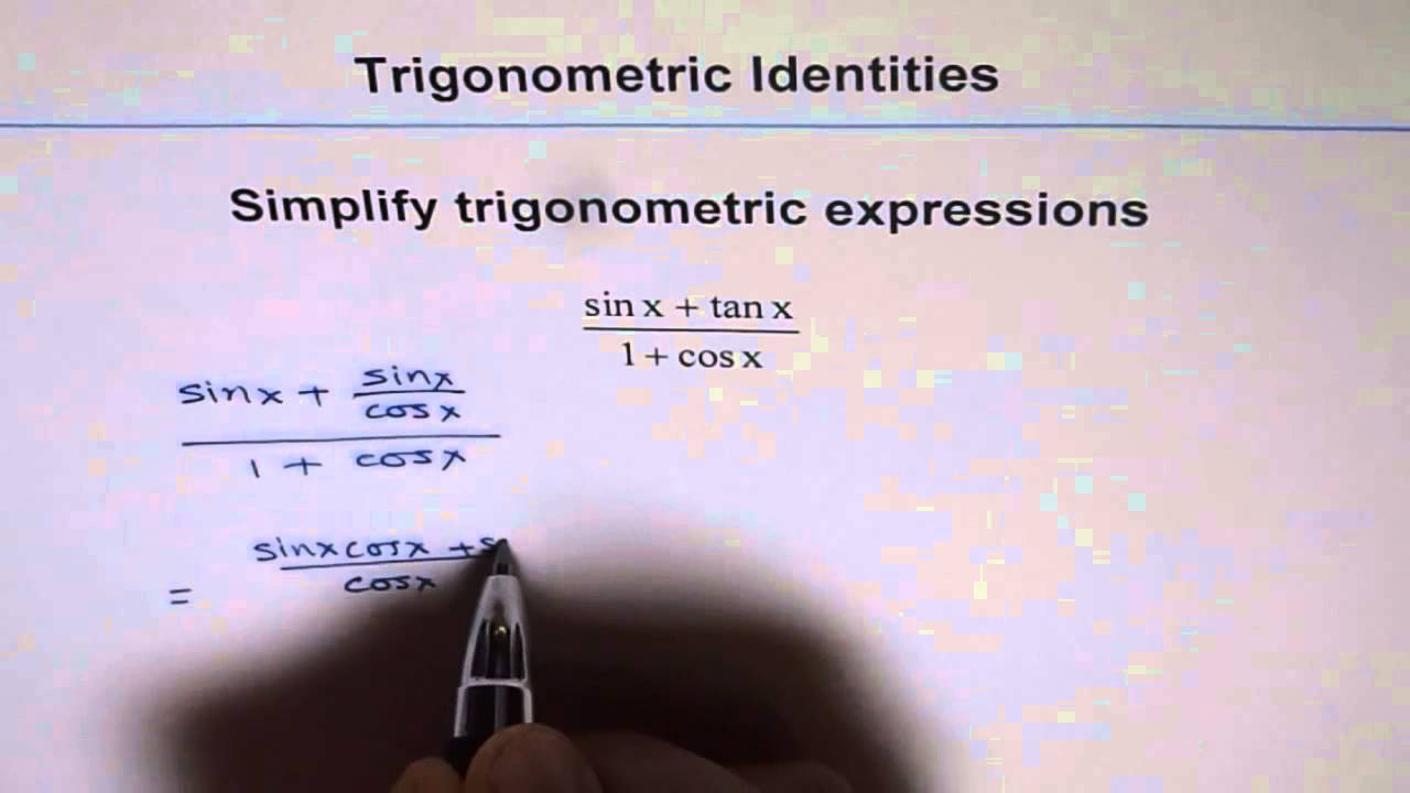 Simplify Trigonometric Expression 1 - YouTube