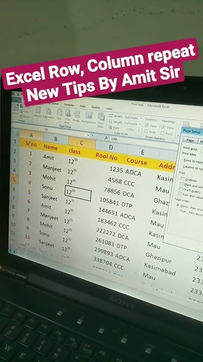 How to Repeat Header Row in Excel / For Printing Excel Tutorial #short ...