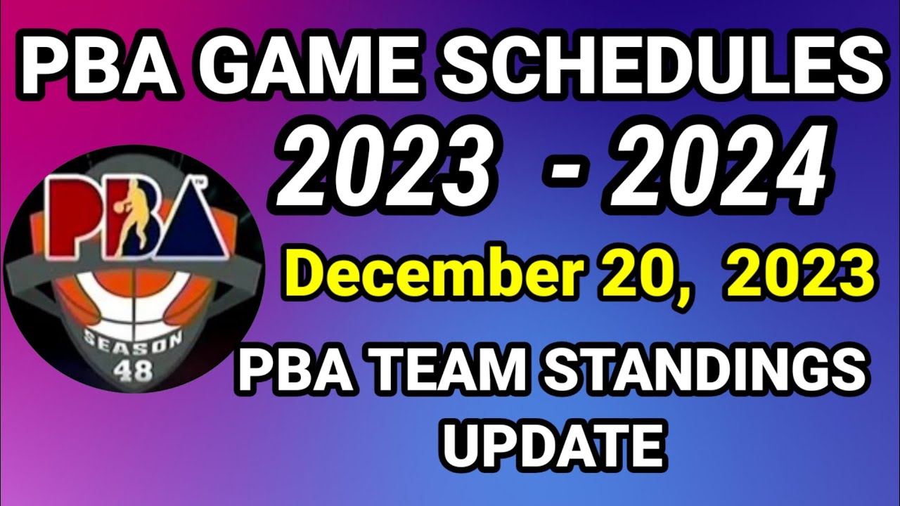 PBA TEAM STANDINGS UPDATE as of DECEMBER 18, 2023 | GAME SCHEDULES ...
