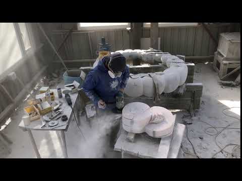 William Peers carving in his studio - on form 20