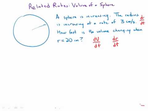 Calculus: Related Rates Sphere - YouTube